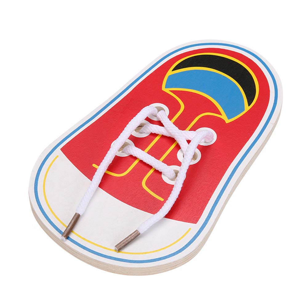 MileHouse Wooden Learn to Tie Your Own Shoes Kits for Kids | Threading Lacing Shoes Training Board Kids Toddler Early Learning Toy