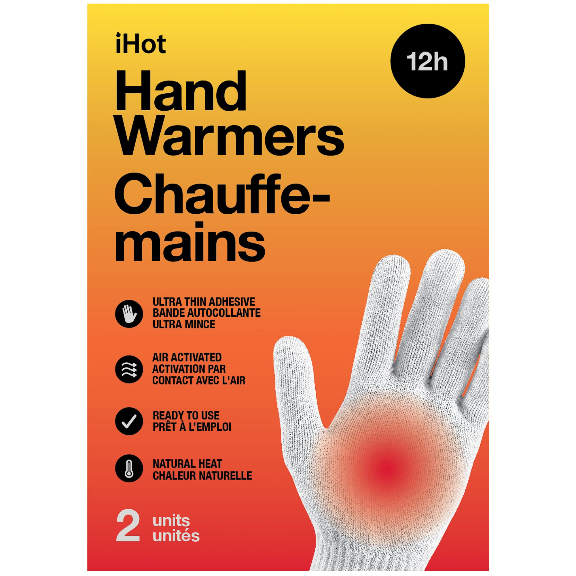 OLYMPIA iHot: Hand Warmers: 20 Pack - Air Activated, Up to 11 Hours of Heat, Disposable & Safe (Each Pack Contains 1 Pair)