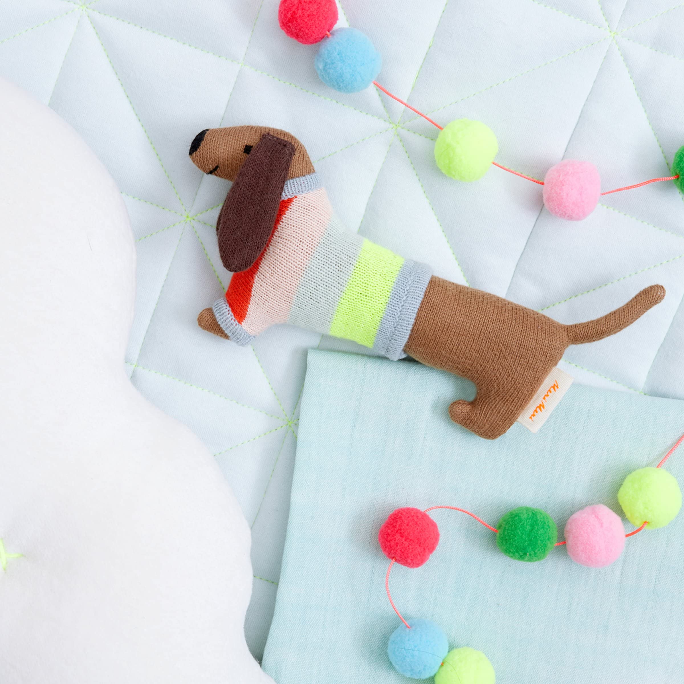 Meri Meri Sausage Dog Baby Rattle (Pack of 1)