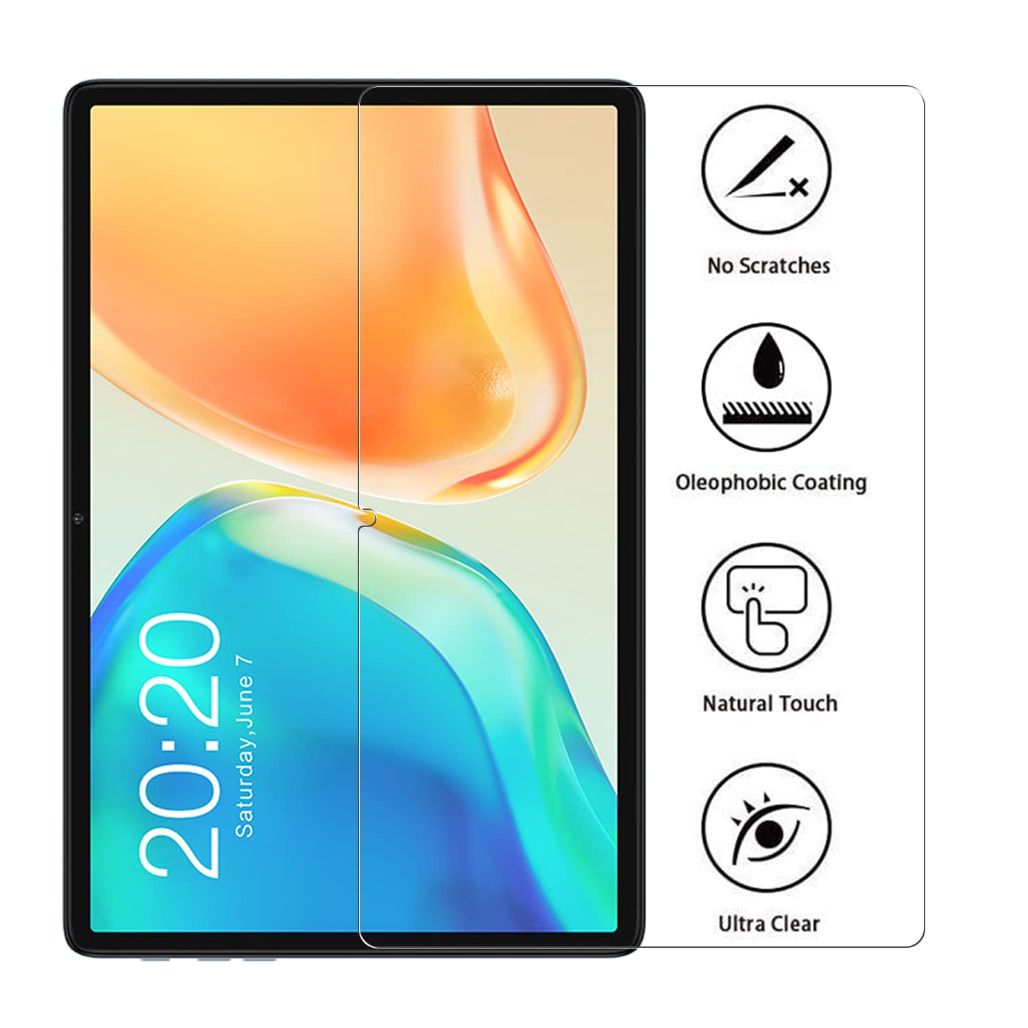 XunyLyee [2 Pack Compatible with Teclast M40 Plus Screen Protector, Easy Installation Tempered Glass Film for Teclast M40 Plus/Teclast P40HD (10.1 Inch)