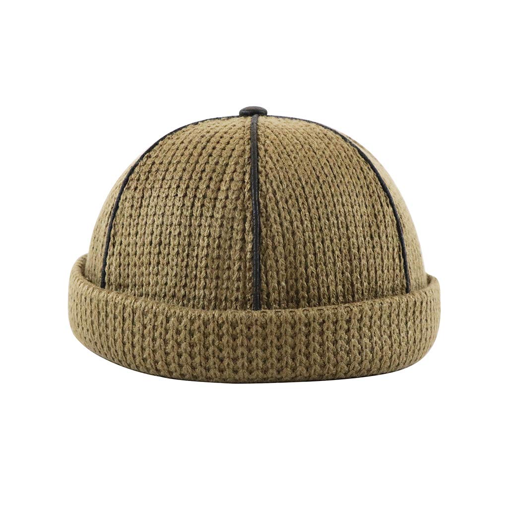 Mongous Winter Warm Knitted Hat Brimless Beanie Sailor Cap Worker Hat Coffee