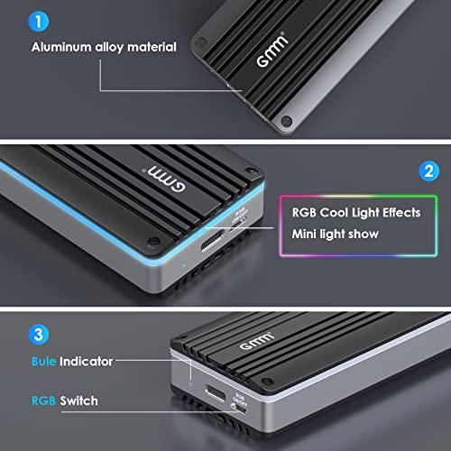 USB C 3.2 SSD Enclosure for 12+16 Pin MacBook SSDs for MacBook Pro 2013-2015, iMac 2013-2015, MacBook Air 2013-2017, Portable Aluminum SSD Adapter with Adjustable Indicator for MacBook SSD