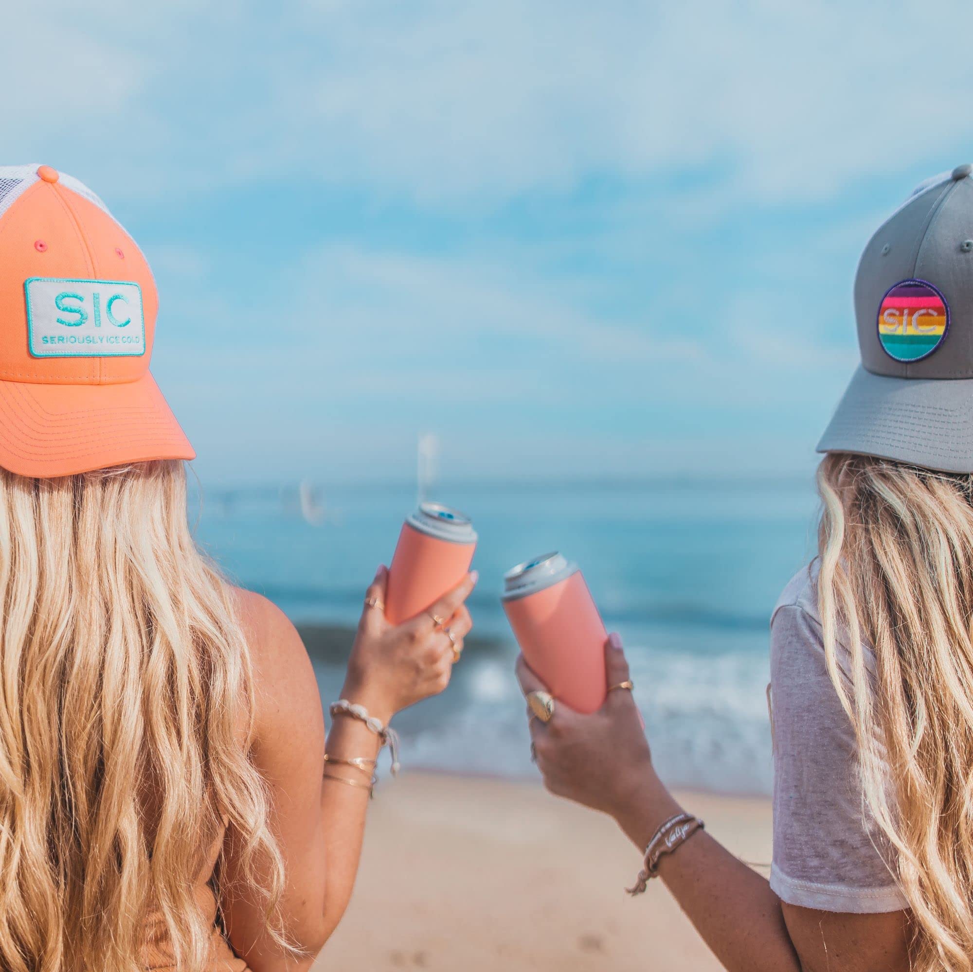 Seriously Ice Cold SIC 12oz Tall Slim Can Seltzer & Beer Insulated Cooler Sleeve, Premium Double Wall Stainless Steel Skinny Thermocooler (Matte Coral)