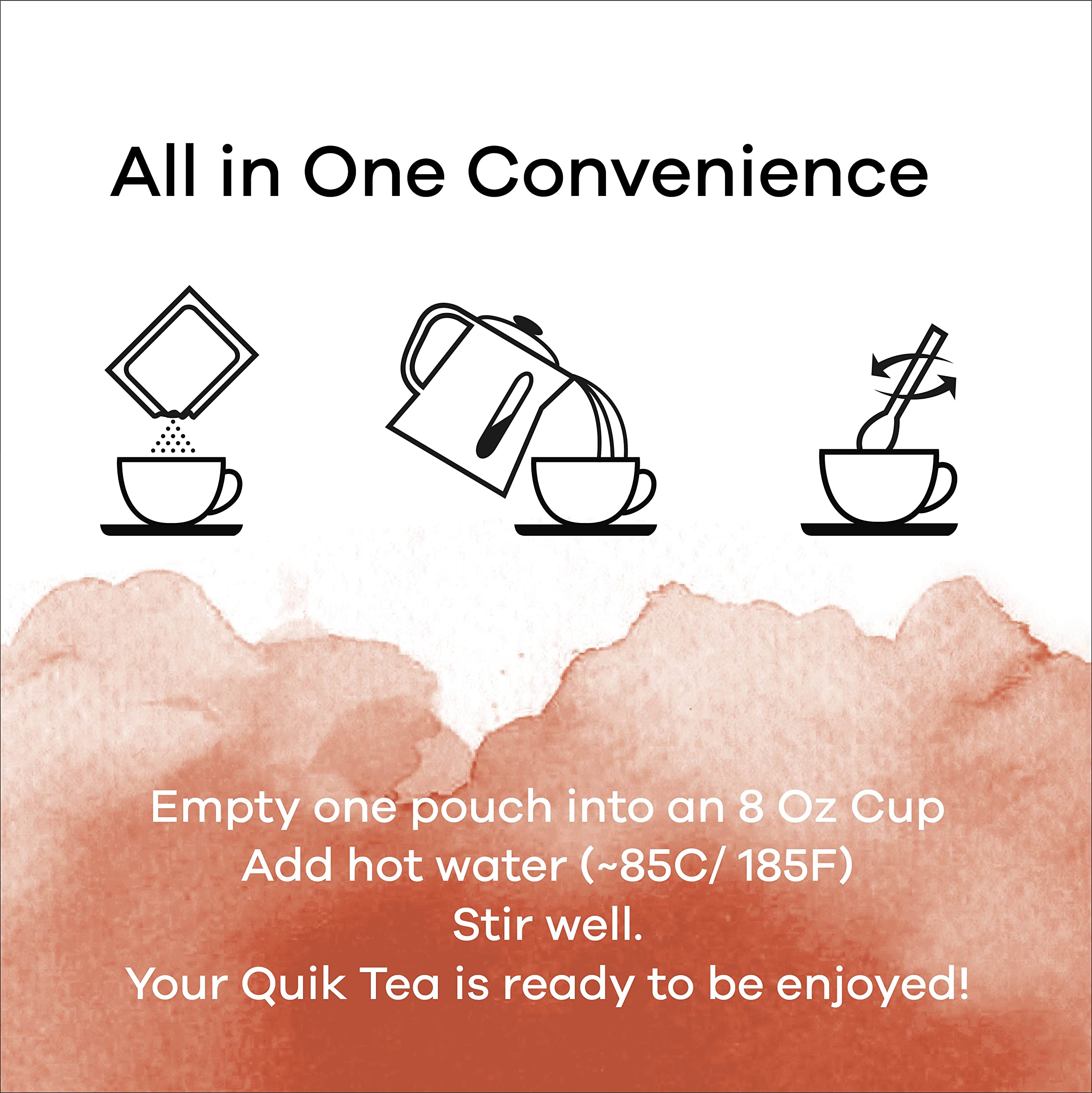 Quik Café Unsweetened Madras Coffee - 10 Count - All Natural Preservative Free Authentic Instant Coffee Latte