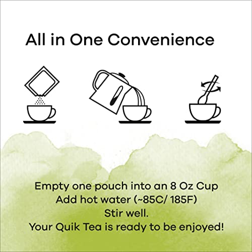 QuikTea Lemongrass Chai Tea Latte - 10 Count Single Box - All Natural Preservative Free Authentic Chai from Assam