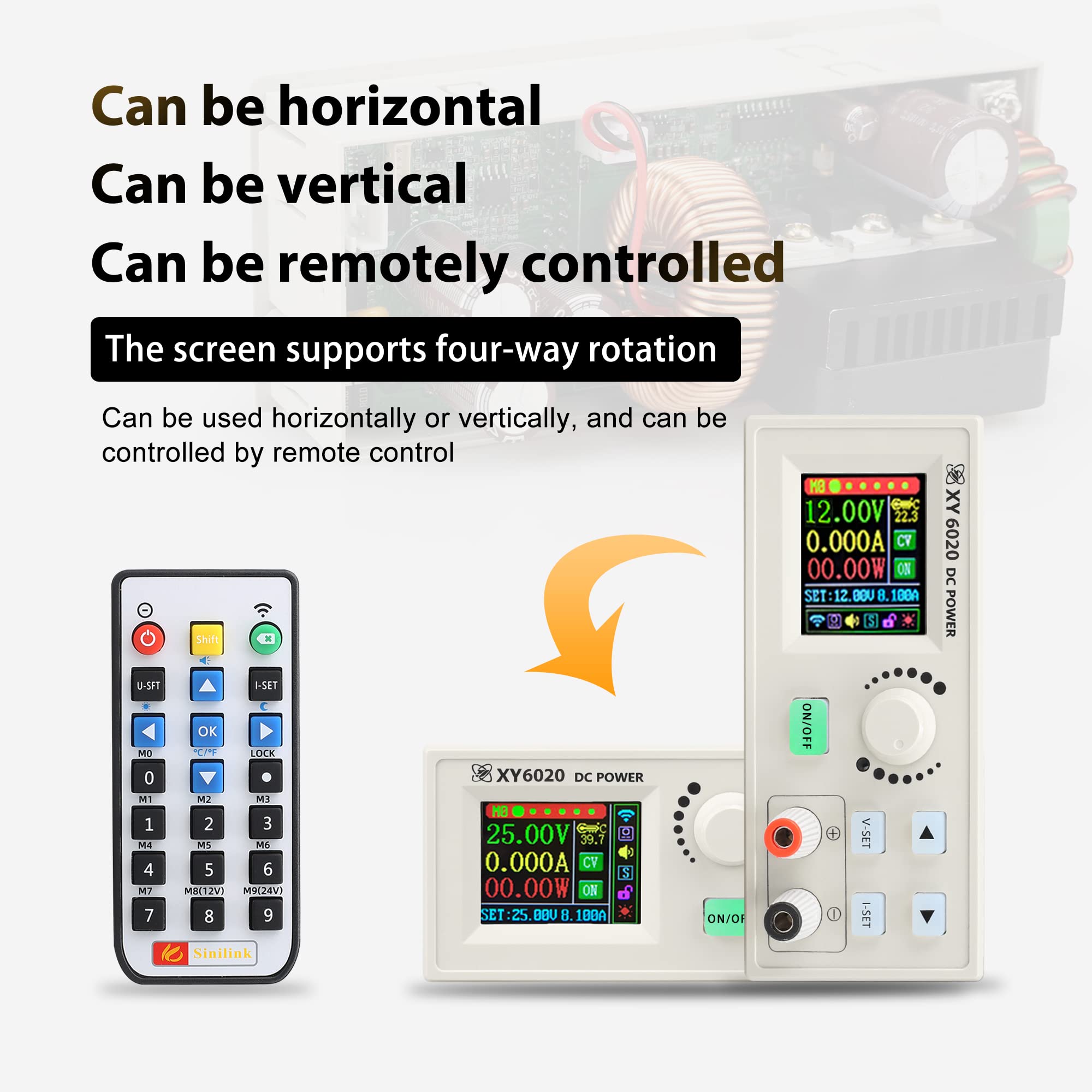 XY-6020 1200W DC to DC Power Converter 6.0-70.00V to 0.0-60.00V/0-8A, Constant Current and Constant Voltage DC Buck Conver DC Voltage Stabilization Module with LCD Display