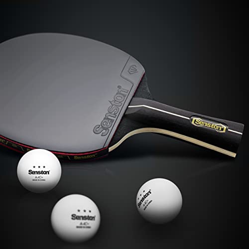 Senston Ping Pong Paddles, Premium Table Tennis Racket Set of 2 with 3 Balls Indoor/Outdoor