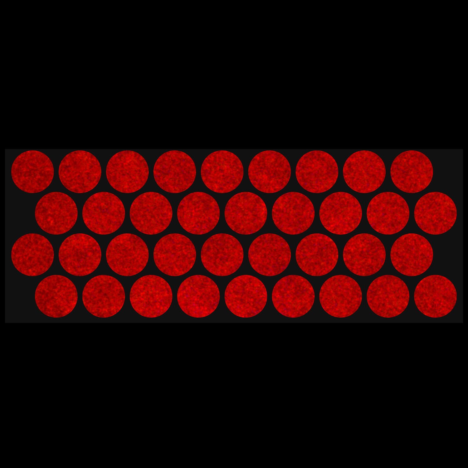 LiteMark Reflective Red 1 Inch Circle Sticker Decals for Helmets, Bicycles, Strollers, Wheelchairs and More - Pack of 36