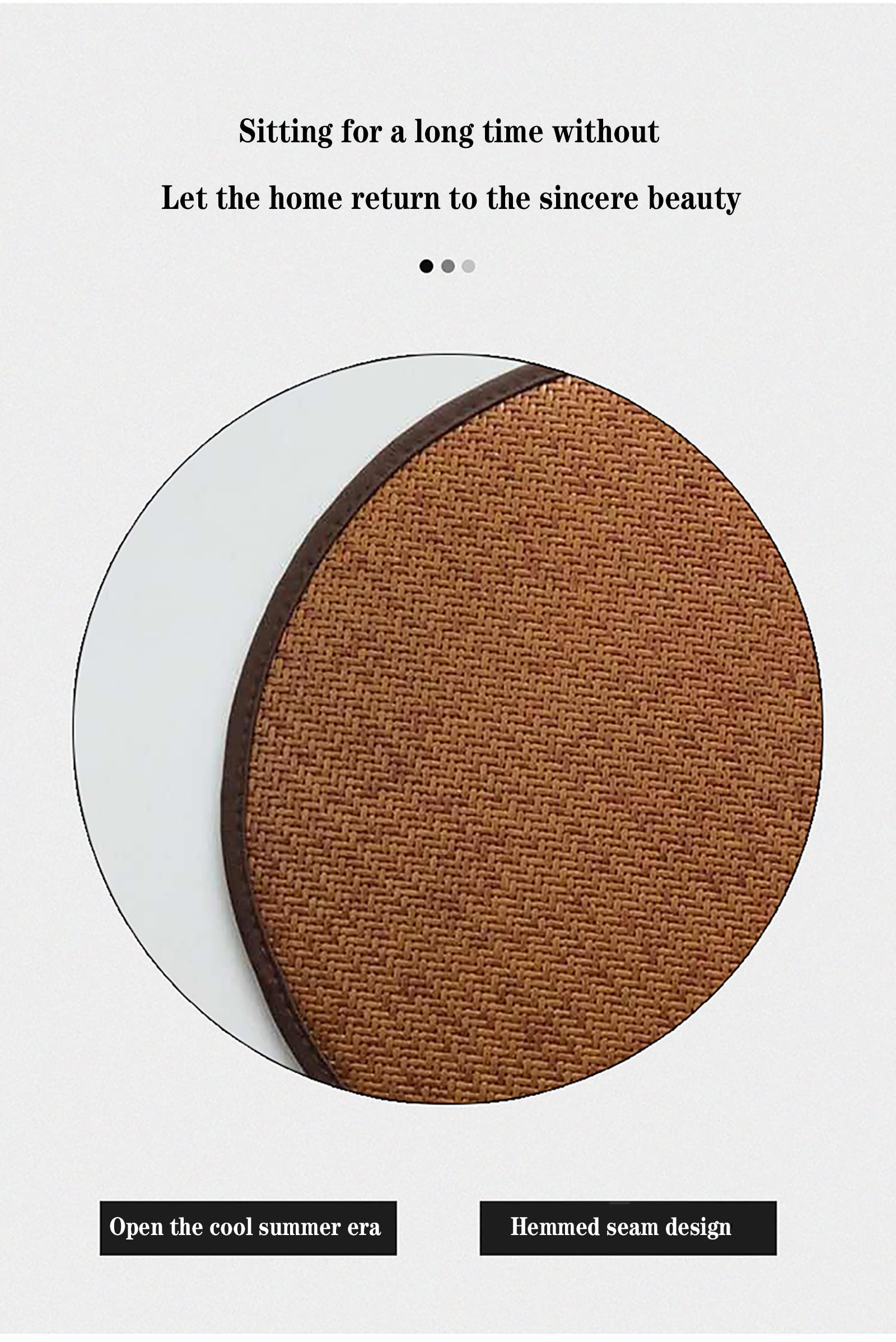 SAZDFY Round Seat Cushion,Sponge Rattan Seat Pad,Thick Not-Slip Chair Cushion,Buttocks Cushion for Kitchen Indoor-E Diameter:45cm(18inch)