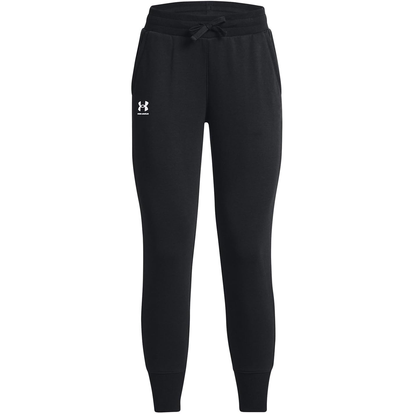 Under Armour Women's Rival Fleece Joggers(Black/Black/White, Small)
