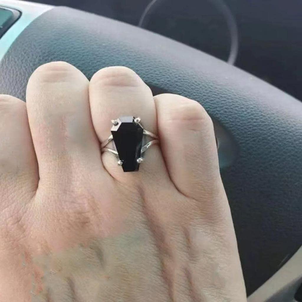 Newmind Vampire Coffin Rings, Exaggerated,Punk,Gothic,Alloy,for Show Christmas Day Teens Women