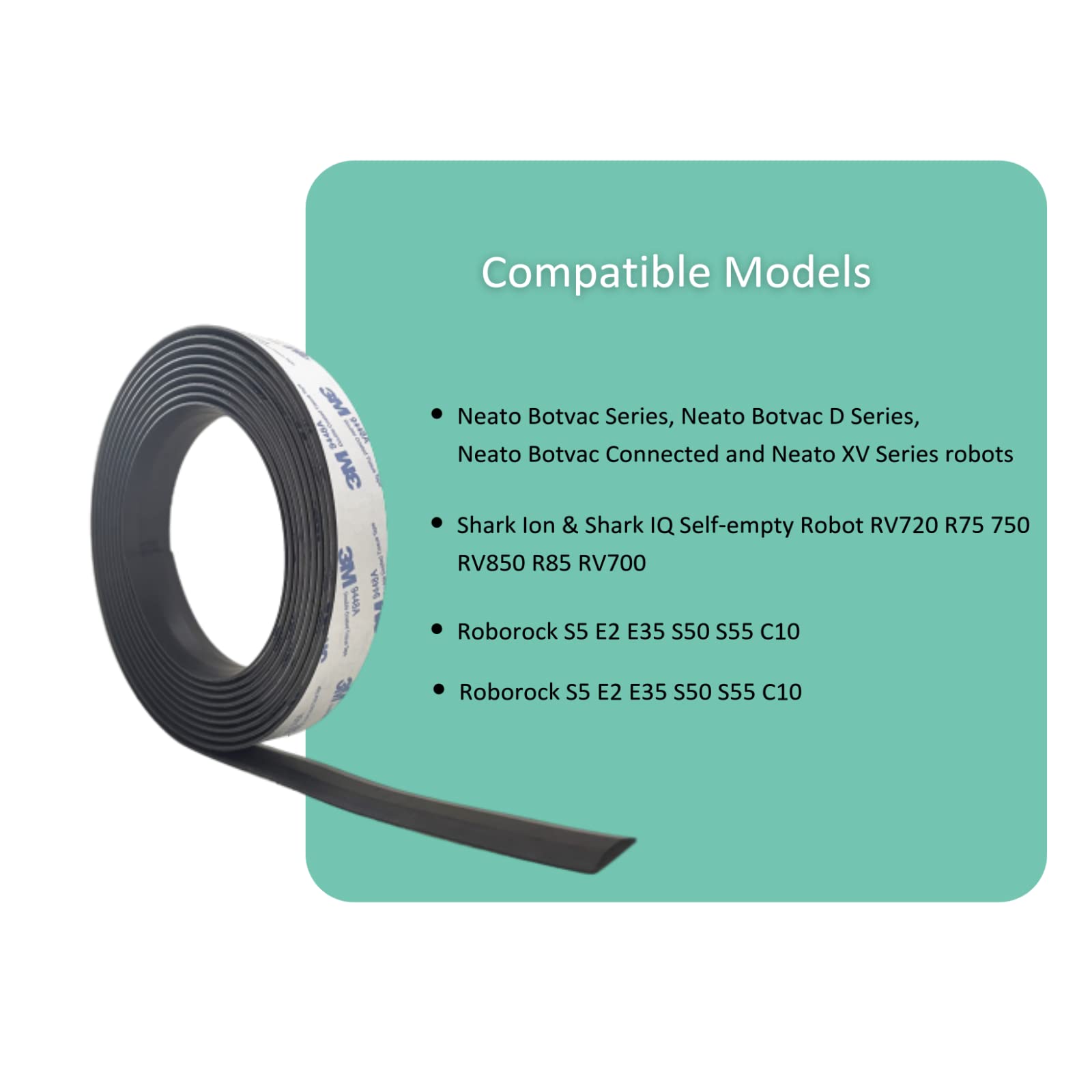 LeadCon 13 Feet Upgrade Vacuum Boundary Marker with Self Adhesive Backing, Magnetic Boundary Markers Strip Works for Neato Shark Roborock Robotic Vacuum Cleaner Boundary Tape
