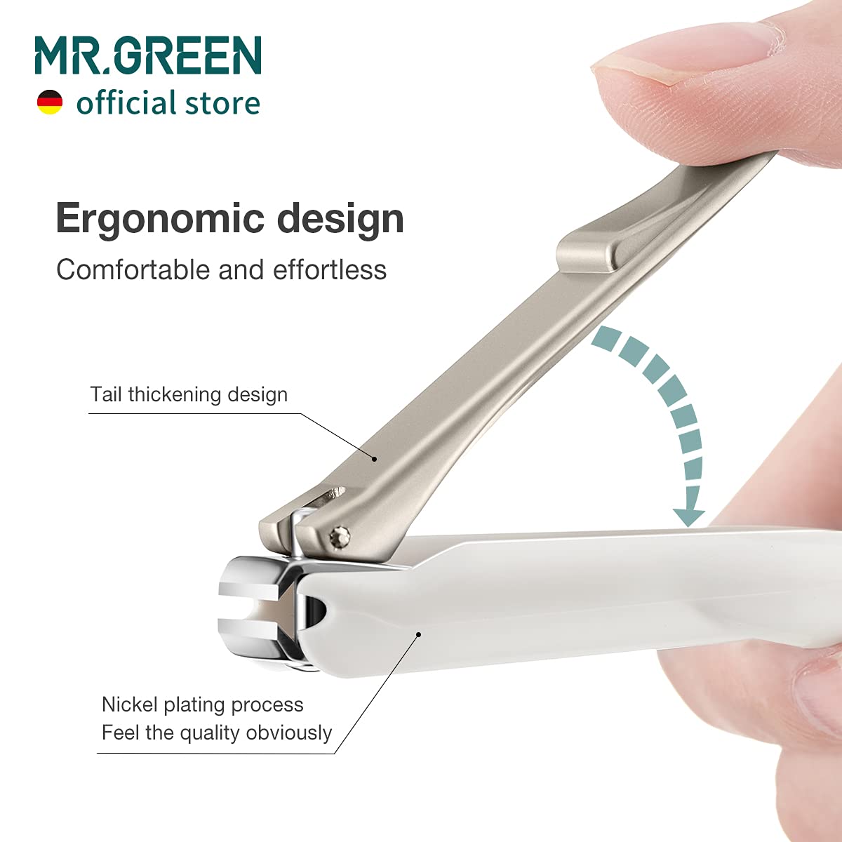 MR.GREEN Nail Clippers Anti Splash Fingernail Cutter Stainless Steel Manicure Tools Nail Scissors Detachable Design Nail Trimmer (Medium)