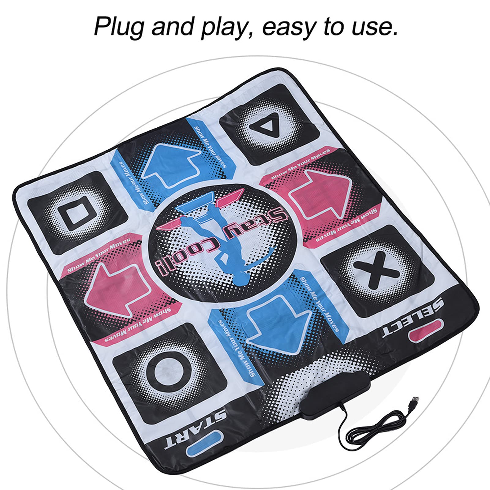 USB Dance Floor Mat Nonslip Dancing Step Dance Mat Pad Blanket Compatible for PC Laptop Video Game, Musical Play Mat Dancer Blanket for Kids Adults Family Home Entertainment