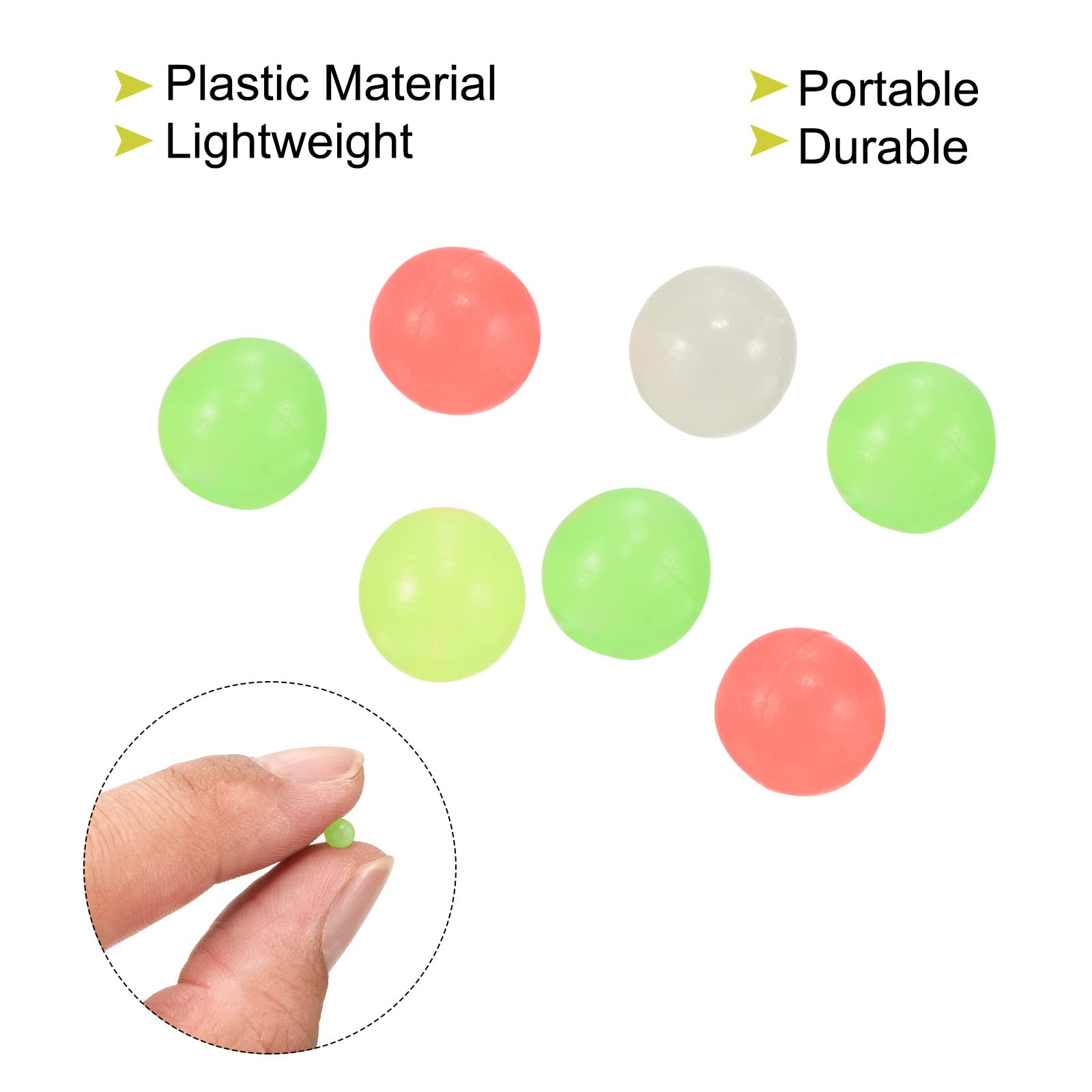 PATIKIL 4mm Fishing Beads, 1000 Pieces Plastic Fishing Bait Eggs Rig Bead Tackle Tool Round, Multicolor