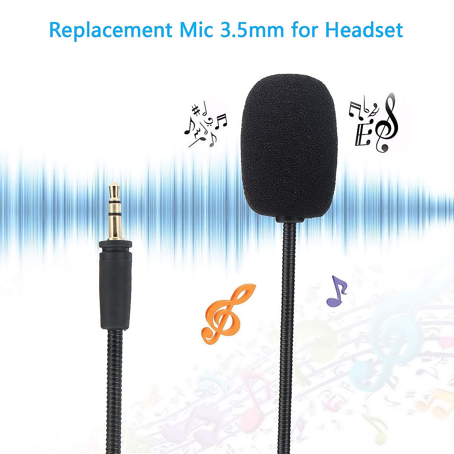 Ninge Replacement Mic-3.5mm for Turtle Beach Ear Force XO ONE Stealth 420X Recon 320 Z60-PDP Afterglow AG 6 Wired Xbox One PS4 Gaming Headset Use with TIK tok