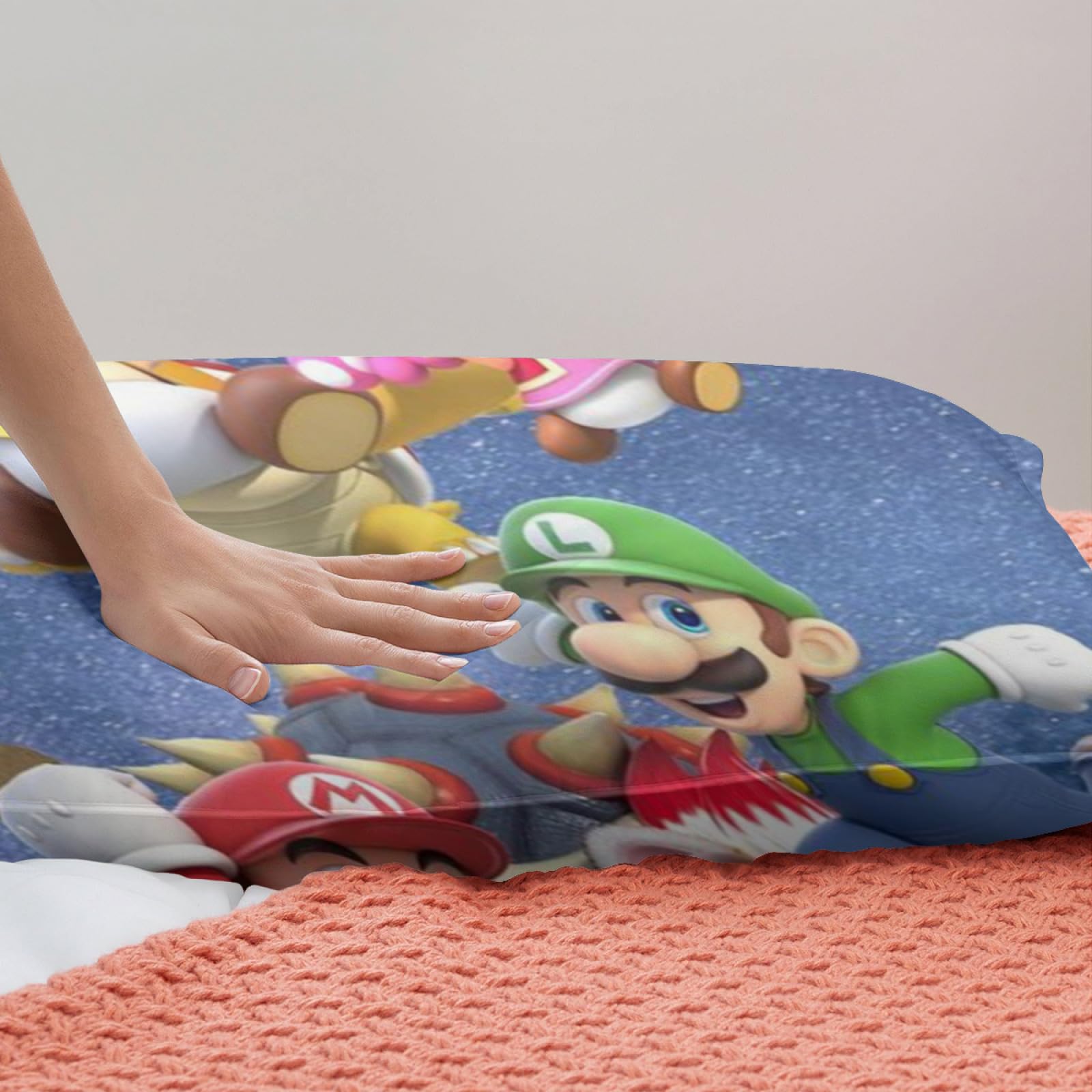Mario Comforter Set for Girls Kids Twin Size Reversible Bedding Bedroom Collection 3pcs Super Soft Lightweight