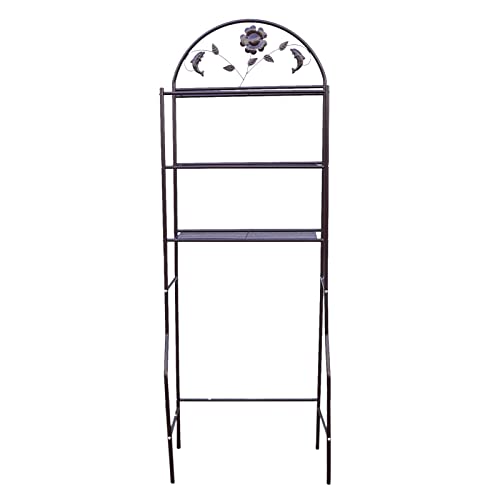 YIYIBYUS 3-Layer Bathroom Organizer Cabinet Over Toilet,Painted Iron Pipe Toilet Shelf,Toilet Organizer Shelf, Bronze (Close to Black)
