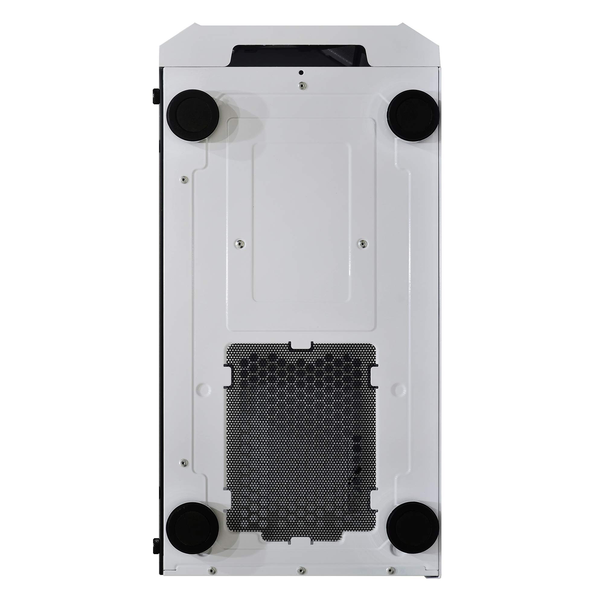 Montech Fighter 500 White ATX Mid-Tower Computer Gaming Case/Pre-Installed Four Rainbow LED Fans, High-Airflow, Mesh 3D Front Panel, Tempered Glass, Magnetic Dust Filter/ATX,Micro ATX,Mini-ITX