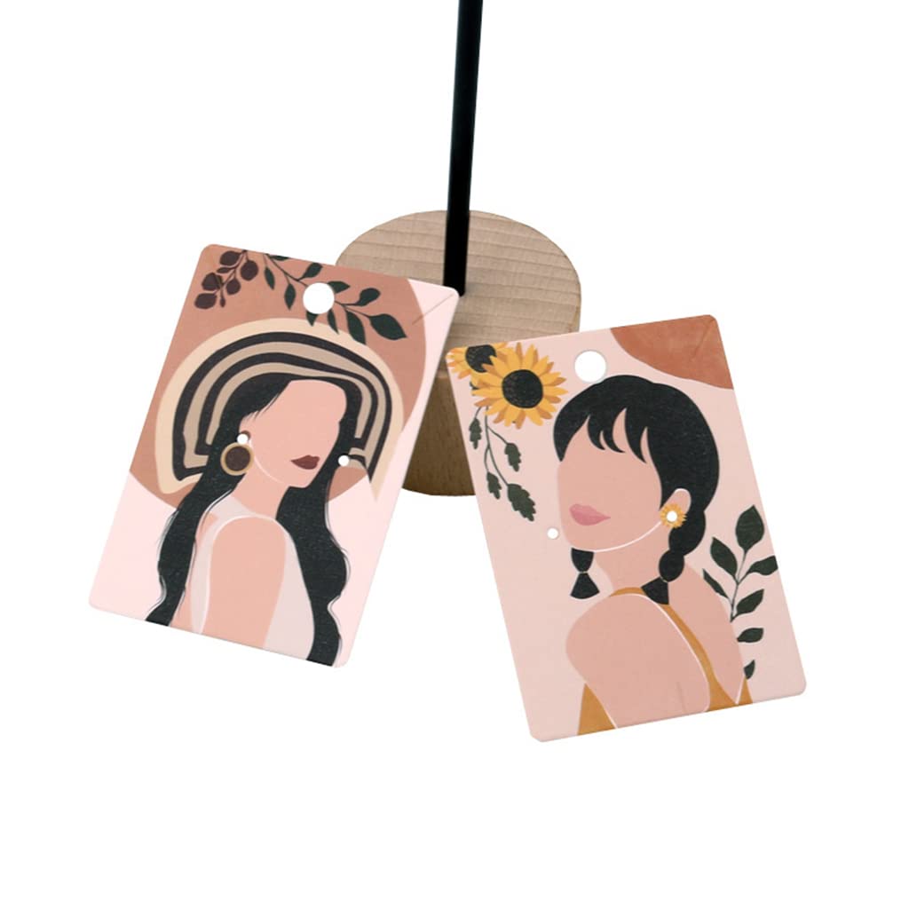Milue 100 Pieces Creative Paper Earrings Cards Earring Necklace Earring Tags Jewelry Display Paper Earring Display Cards