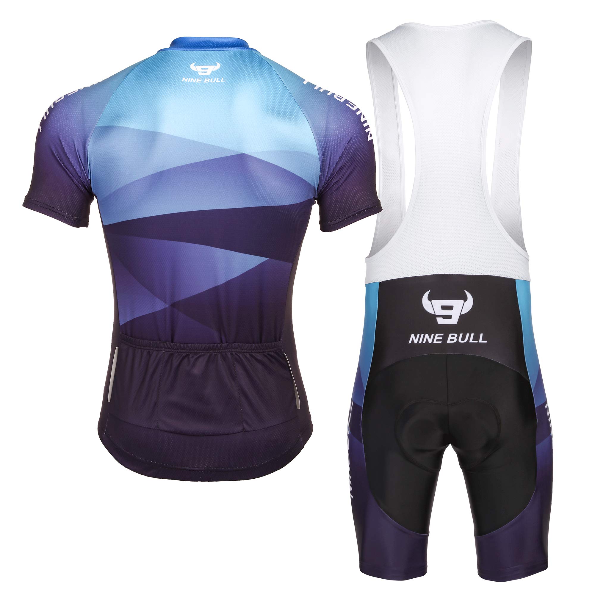 Men's Cycling Jersey Set - Reflective Quick-Dry Biking Shirt and 3D Padded Cycling Bike Shorts