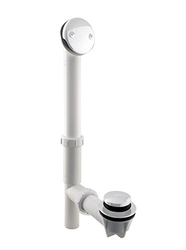 Westbrass 593244-50 White 1-1/2" Tubular Tip Toe Bath Waste Drain Kit, Powder Coat White