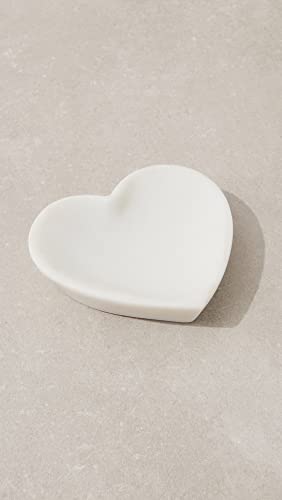 The Little Market Women's Marble Heart Dish, White Marble, One Size