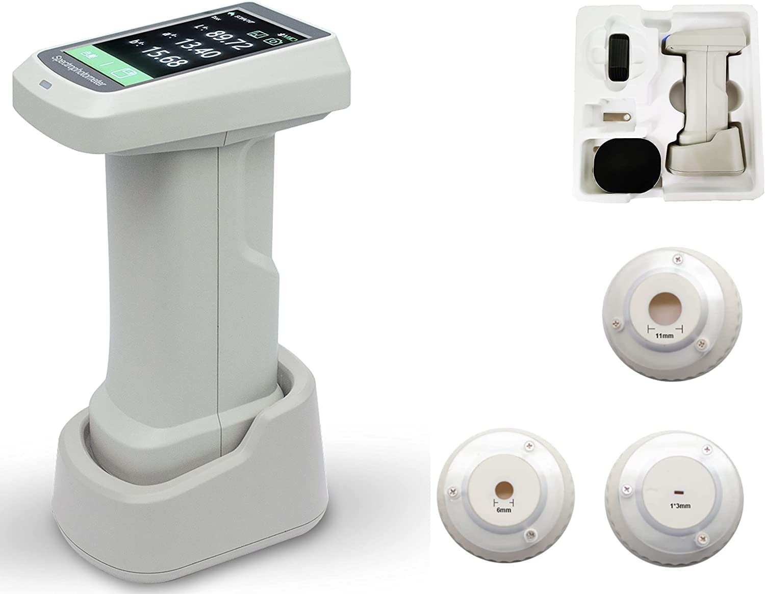 YFYIQI Three Apertures Spectrophotometer D/8 SCI SCE Spectrocolorimeter Color Meter Tester Analyzer with Repeatability ≤0.03 Interval 10nm PC Software Mobile App