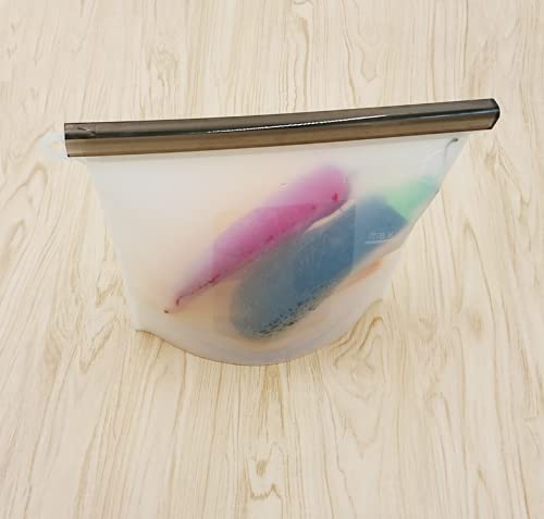 Reusable Silicone Food Storage Bags 4 Pack 500ML/16oz, Sandwich Containers, Stand Up Freezer and Fridge Storage, Microwavable, Dishwasher Friendly, kitchen Organization Silicone Reusable Bags