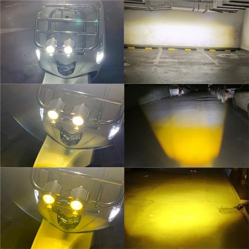 Miluqike Motorcycle Auxiliary Lights 2PCS LED Spot Driving Spot Lights Pure White 6000K Compatible with Motorcycle Off-Road Truck SUV ATV Boat E-Bike Tractor