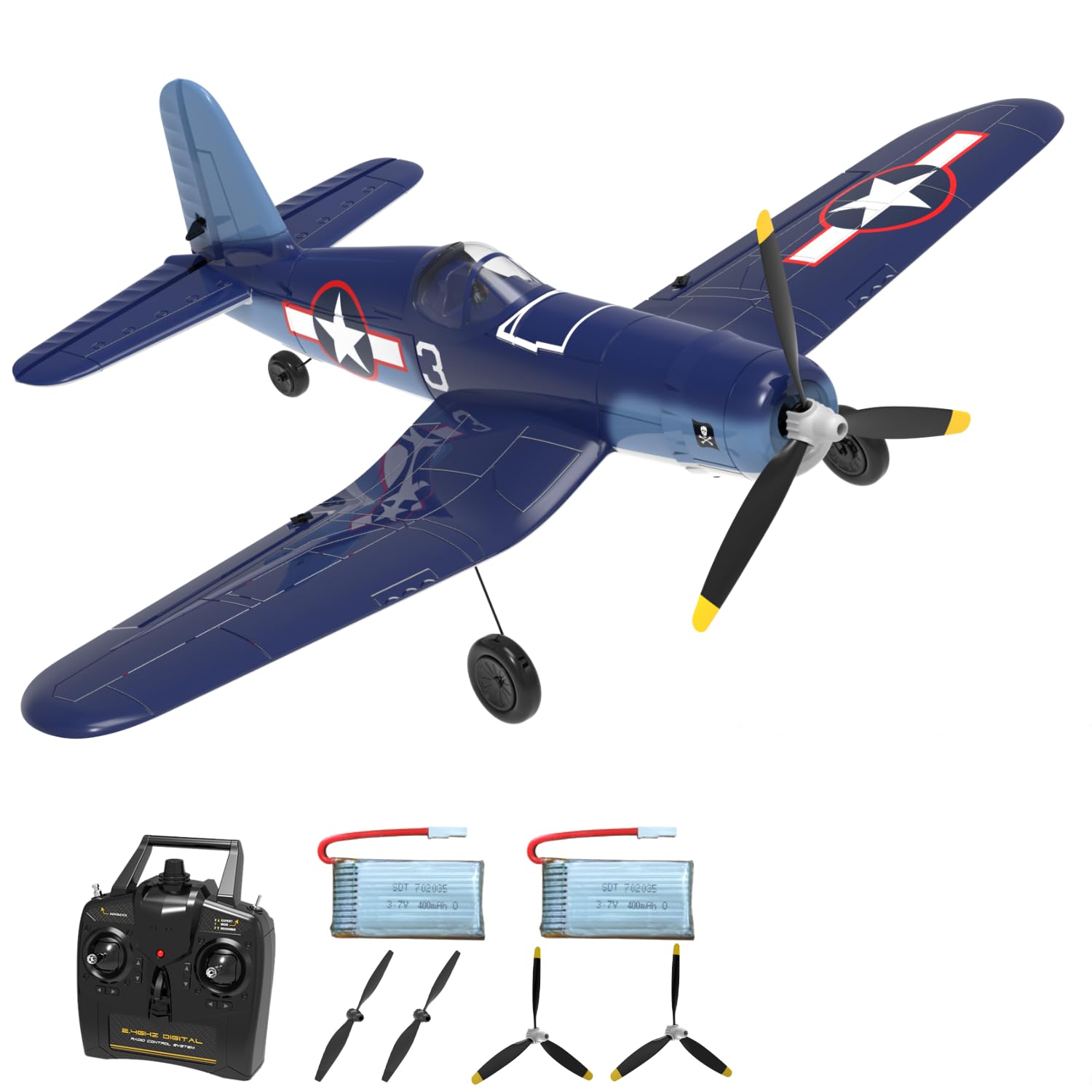 LEAMBE RC Plane 4 Channel Remote Control Airplane with 3 Modes - Ready to Fly Upgrade F4U Consair RC Airplane for Beginners Adult with Xpilot Stabilization System & One Key Aerobatic