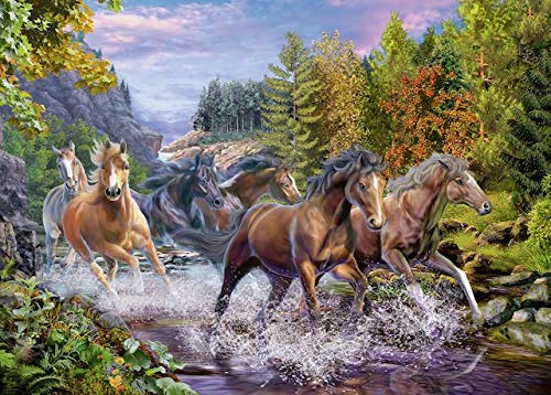 Ravensburger 82098 Great Outdoors Puzzle Series: Rushing River Horses| 300 PC Puzzles for Adults – Every Piece is Unique, Softclick Technology Means Pieces Fit Together