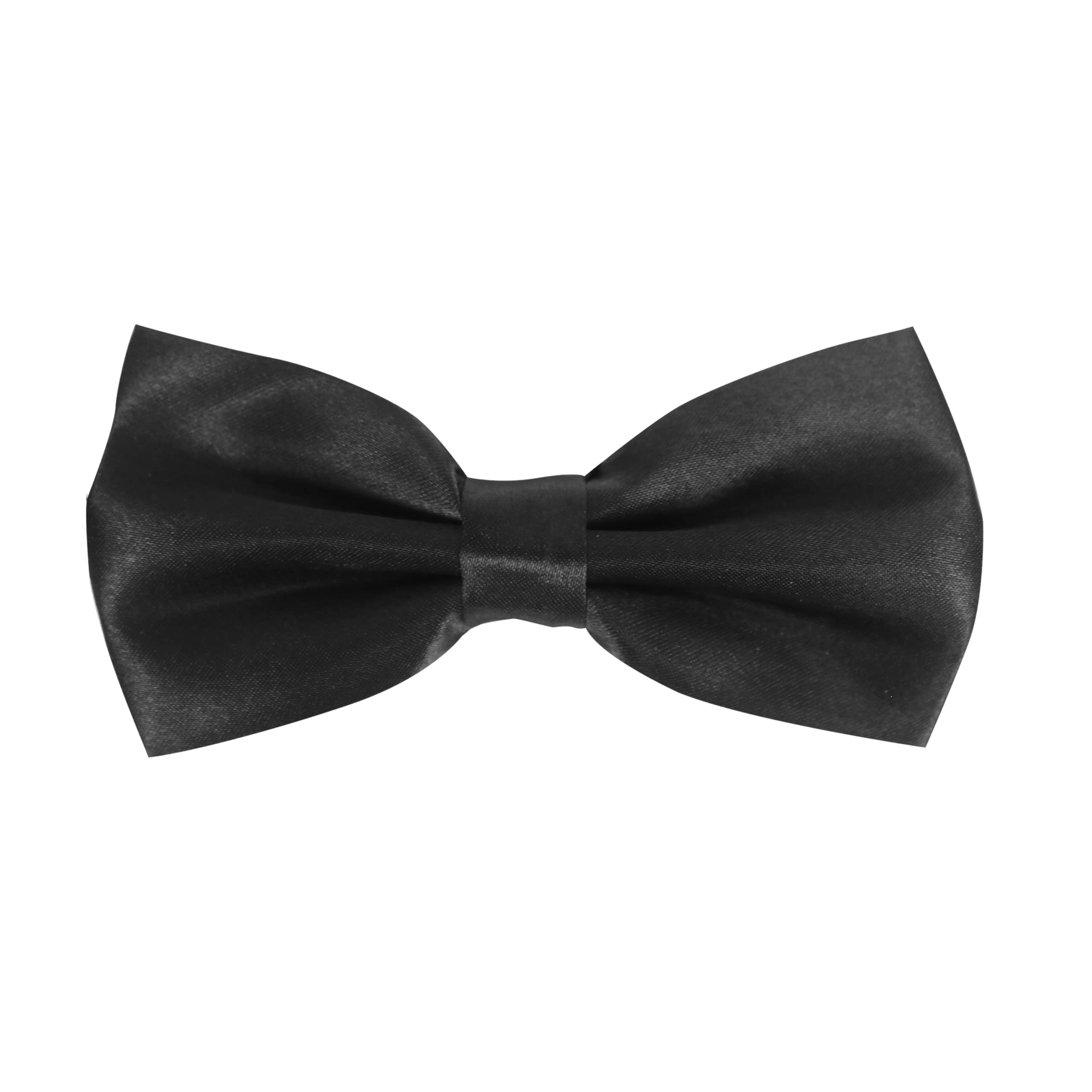 TASTION Black Bow Ties for Men Solid Color Pre-Tie Bow Tie Classic Plain Satin Formal Tuxedo Adjustable Bowties for Wedding & Party