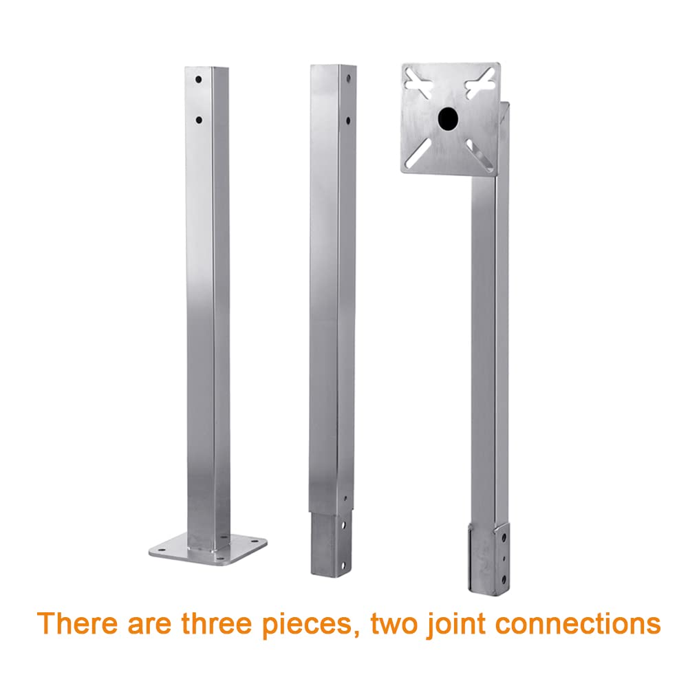 Wdwlbsm Adjustable Keypad Mounting Post Universal Gooseneck Stand Keypad Pedestal Mount for Keypads on Automatic Gate Opener Systems,40 Inch Stainless Steel