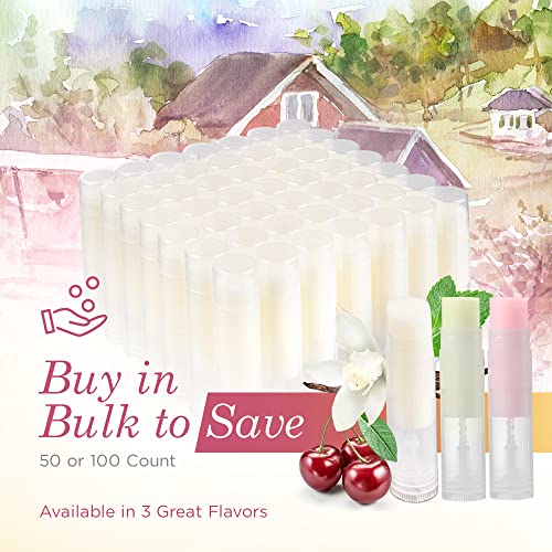 Maria Child All Natural Lip Balm Bulk - Chapstick Lip Conditioner Contains Beeswax Sunflower Oil Vitamin E and Other Moisturizing Ingredients Comes in Customizable Packaging (Vanilla Bean, 50 Pack)