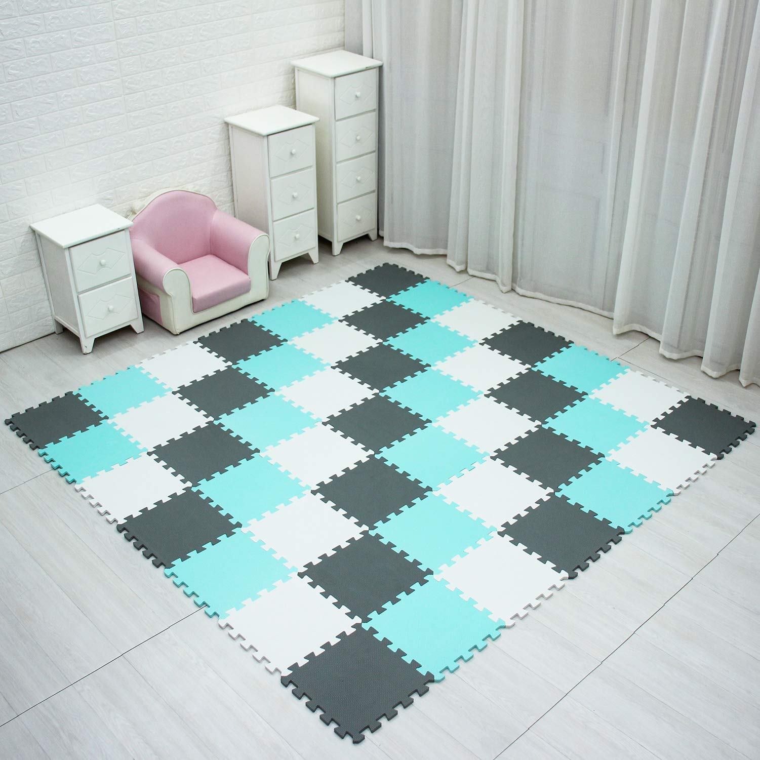 MSHENâ18PCS Foam Play Mat Tiles|Interlocking Floor Mats for Children|Multicoloured FoamMS-AHLg18