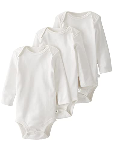 little planet by carter's unisex-baby 3-pack Long Sleeve Bodysuits made with Organic Cotton, Cream, 18 Months