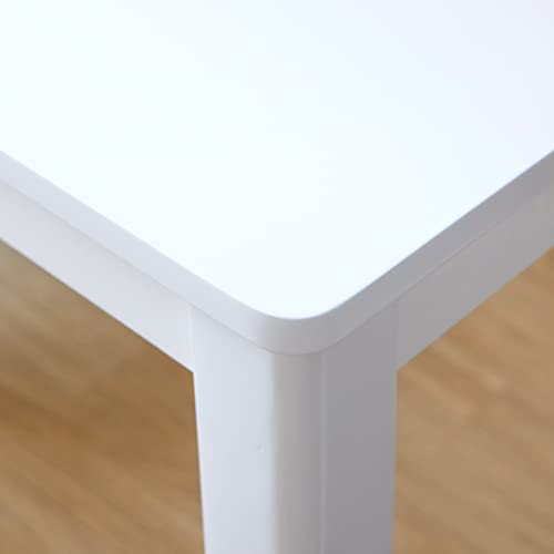 Livinia Cabin 33.5" Wooden Dining Table/Small Rectangular Modern Farmhouse Solid Wood Kitchen Table Desk (White)