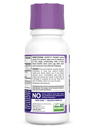 Nature's Truth Black Elderberry Extract 4250mg | 8 oz Syrup | Super Concentrated Sambucus Supplement | Vegan, Non-GMO, Gluten Free
