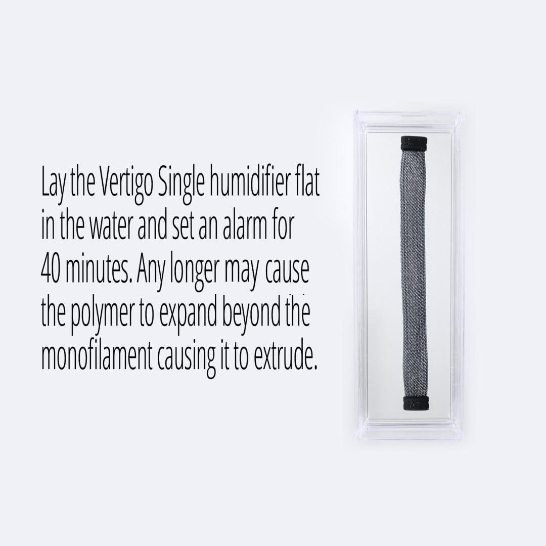 Revolutionary Guitar Humidifier - Vertigo Single. No lids or sponges. Easy, fast & efficient humidification. Leak Free. Lasts longer. 90ml capacity. Made in the USA by Prolix Music