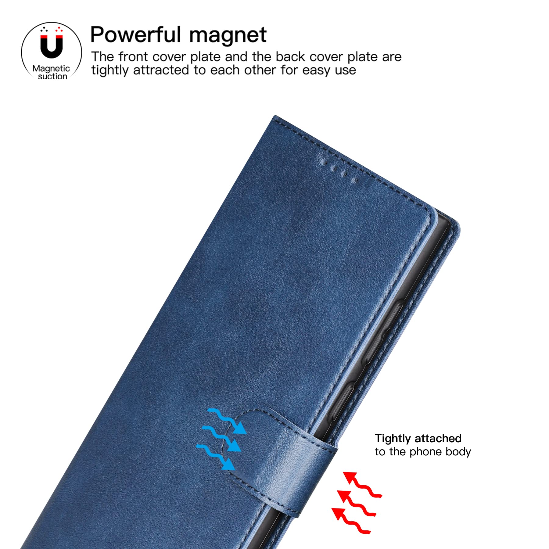Paton Wallet Case for Samsung Galaxy S22 Ultra,PU Leather Galaxy S22 Ultra 5G Case with Card Holster Stand Magnetic Closure,Shockproof Fold Protective Phone Case for Samsung Galaxy S22 Ultra (Blue)