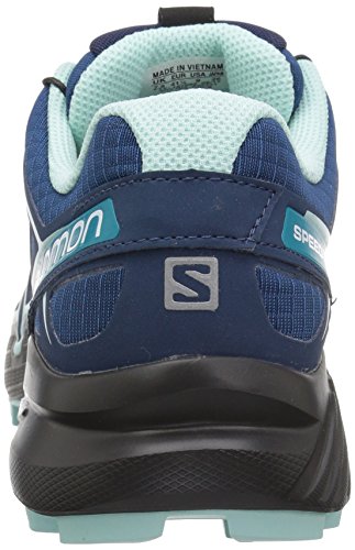 Salomon Women's Speedcross 4 W Trail Running Shoe, Poseidon/Eggshell Blue/Black, 8.5 M US