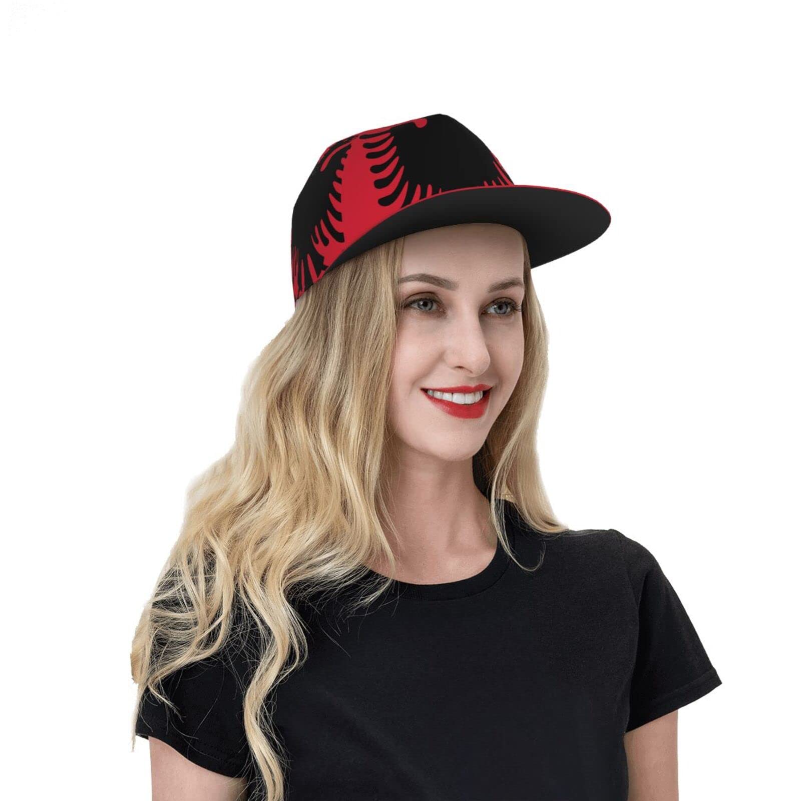 Unisex Trucker Cap Snapback Dad Cap for Men Women-Albania Flag Baseball Cap