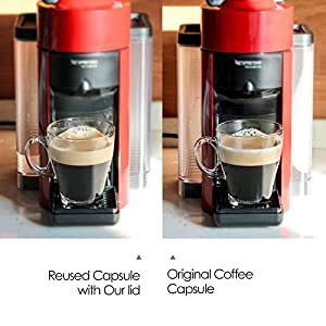 RECAPS Aluminum Foil Lids to Reuse Coffee Pods Compatible with Nespresso VertuoLine 200 Pcs 62mm