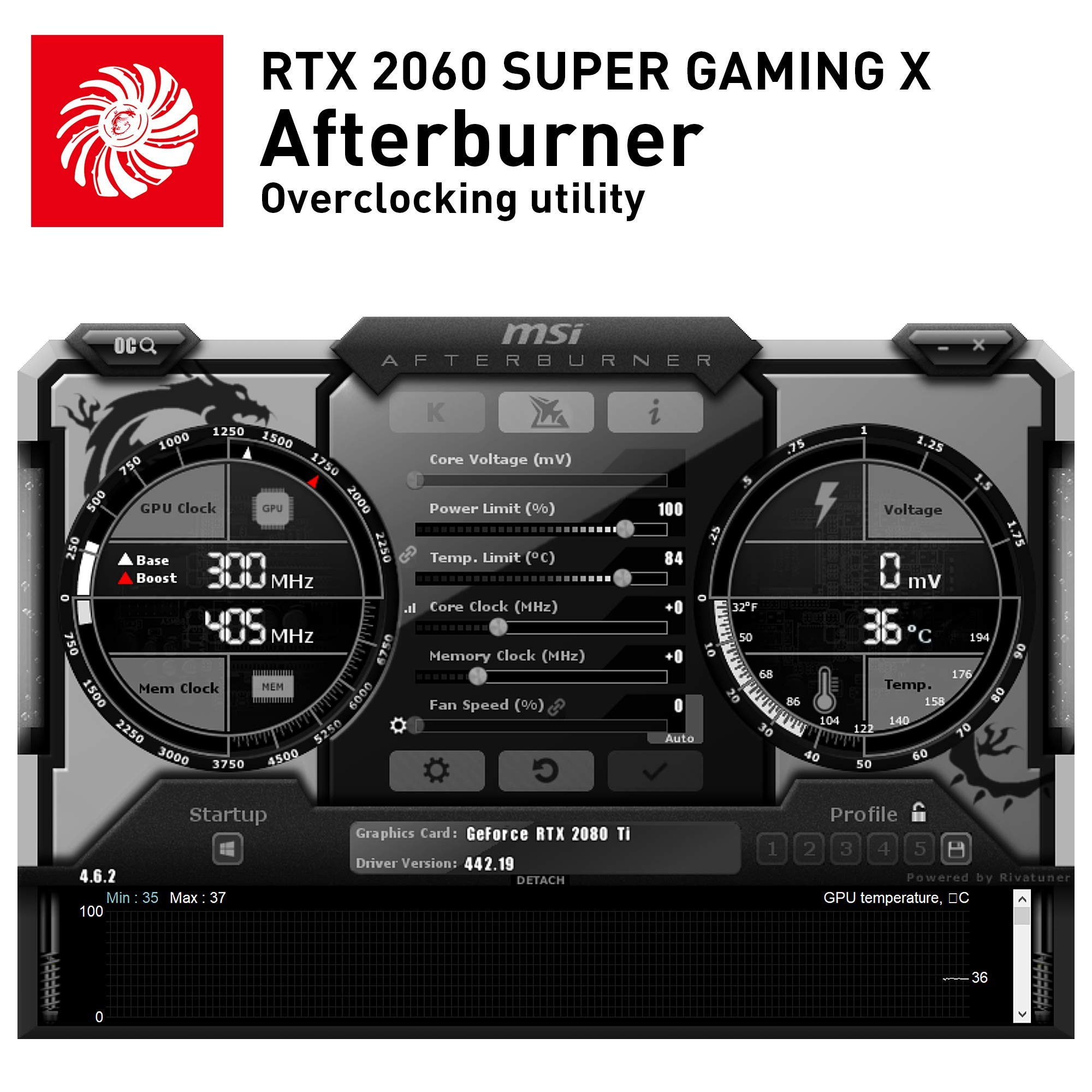 MSI GeForce RTX 2060 Super Gaming X RGB Dual Fan Graphics Card - 8 GB (Renewed)