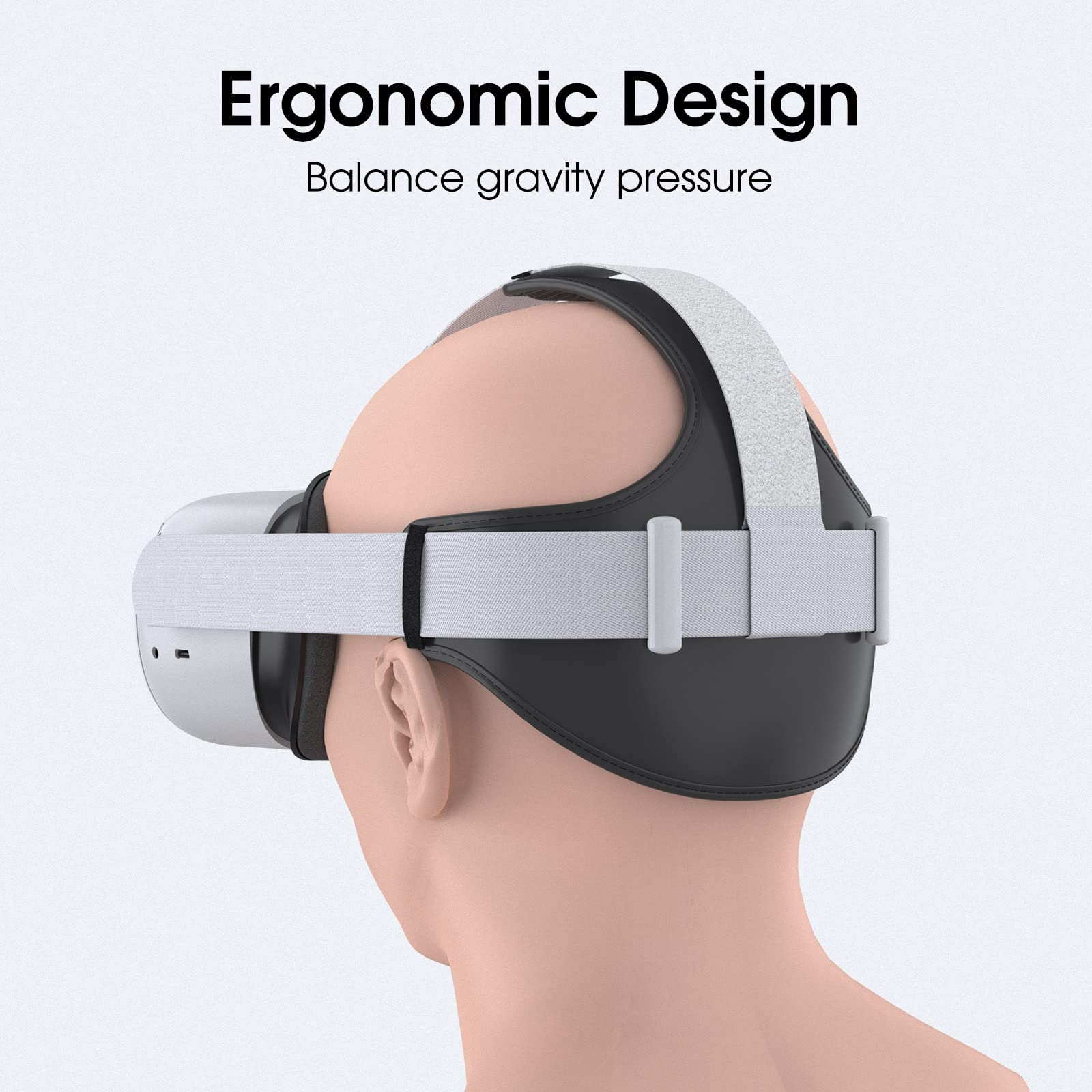 Smatree Head Cushion T-Shaped Compatible with Quest 2 Elite Strap, Balance Gravity Pressure, Soft PU Material Replacement Cushion Compatible for Quest 2 Headset(Only Head Cushion)