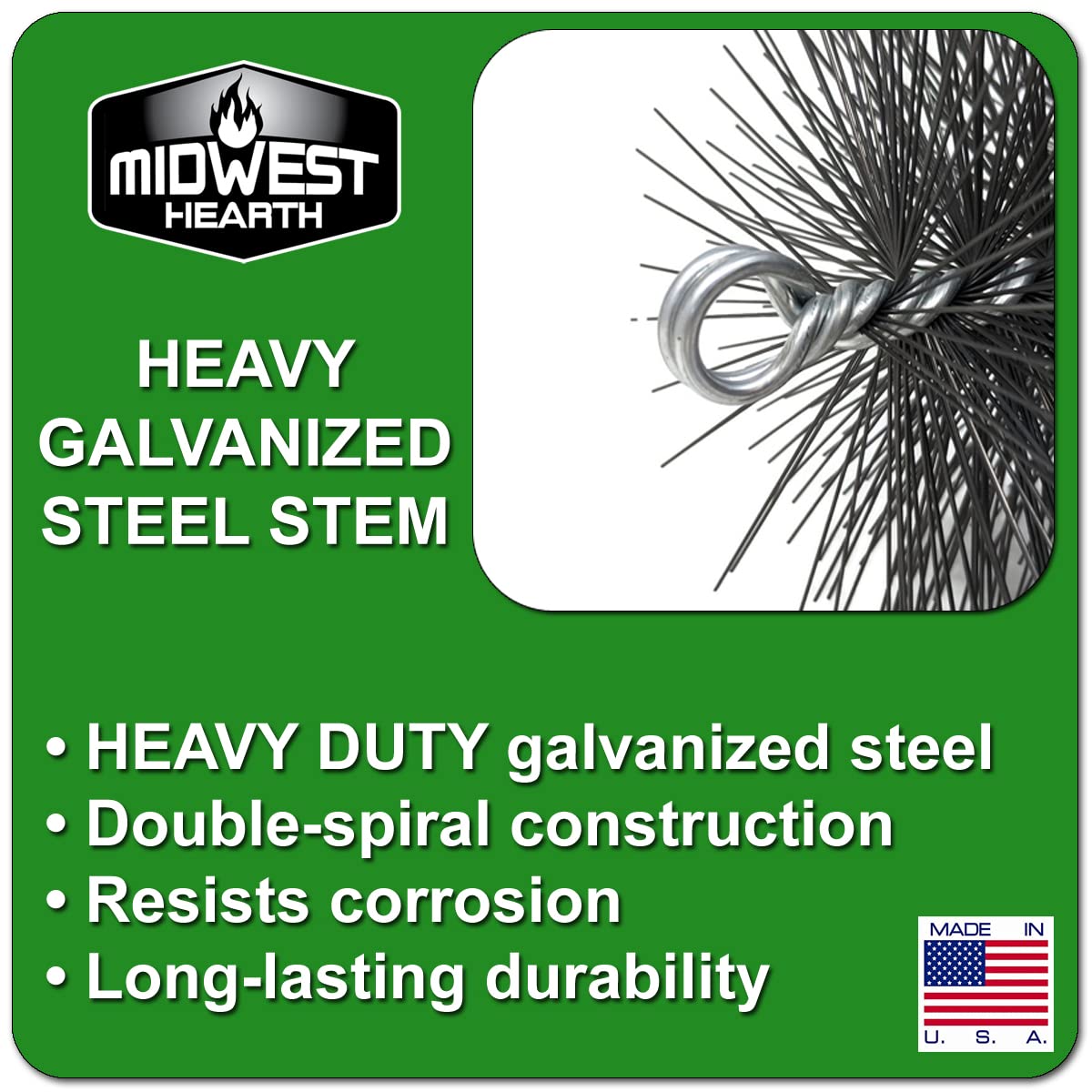 Midwest Hearth Rectangle Wire Chimney Cleaning Brush (7" x 11" Rectangle)