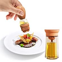 Silicone Brush and Oil Bottle Duo Set – Amplify Your Kitchen with This Food-Grade, Precise Dispensing and Stylish Kitchen Accessory in Iron Yellow, T-OB21
