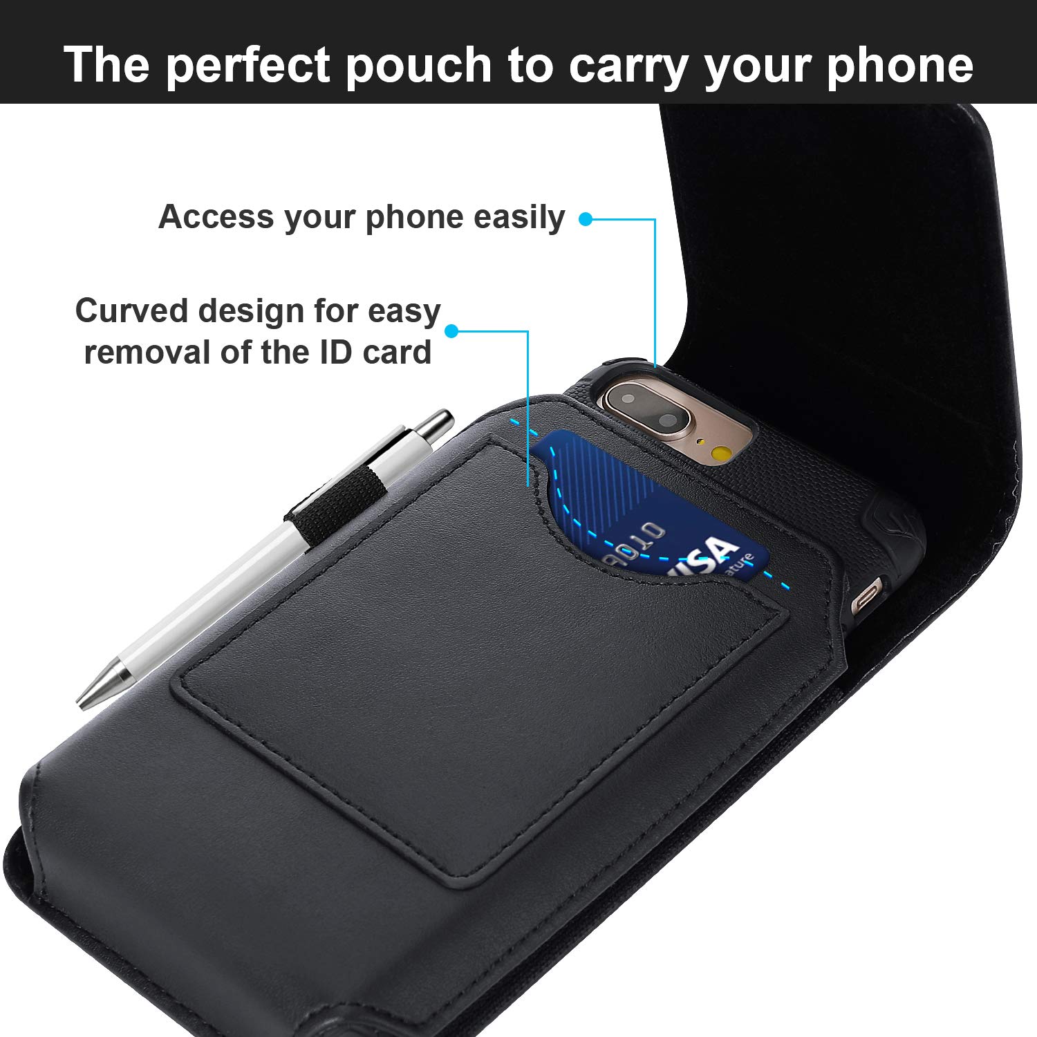 Mopaclle Phone Holster for iPhone 15 Pro Max 15 Plus 14 Pro Max 13 Pro Max 12 Pro Max 8 Plus 7 Plus 9 Plus Nylon Cell Phone Belt Holder Case Belt Clip