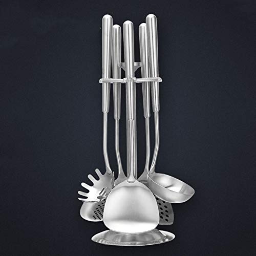 LMMDP 5 PCS Stainless Steel Cookware Set Kitchen Shovel Fish Soup Spoon Pasta Server Strainer Cooking Tools Utensils Kitchenware